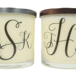 Custom Monogram Candle - Natural Soy Candle, 12 Oz Glass Soy Candle ...