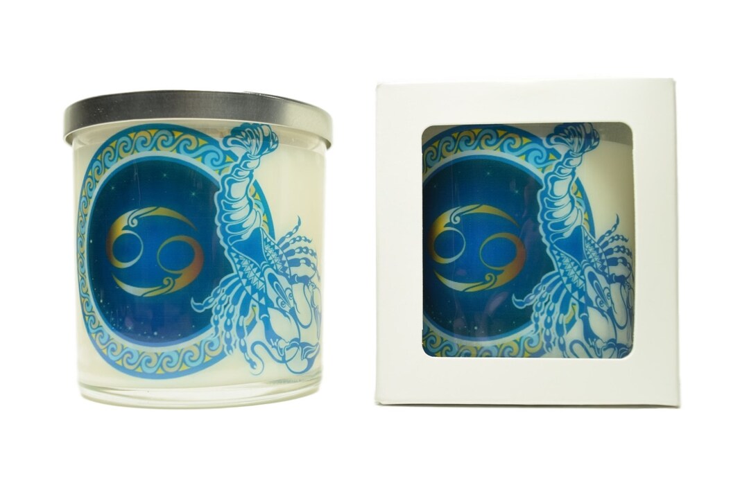 Cancer Zodiac Candle Natural Soy Candle, 12 Oz Glass Soy Candle, Gift ...