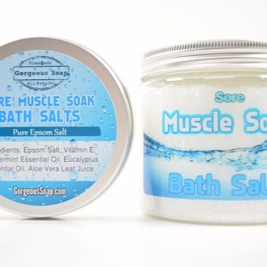 Sore Muscle Soak Bath Salts Bath Soaks, Herbal Bath Salts in A Jar, Sea ...