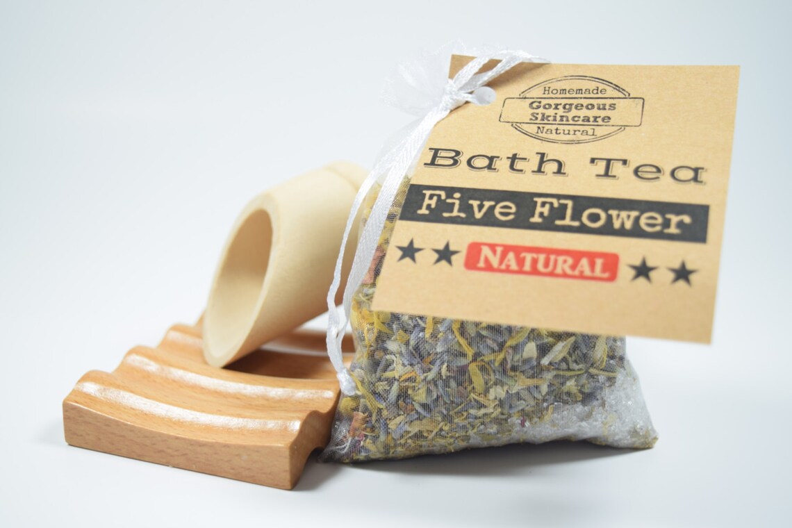 Five Flower Bath Tea Bag - Tub Tea, Floral Bath Soak, Relaxation Body ...