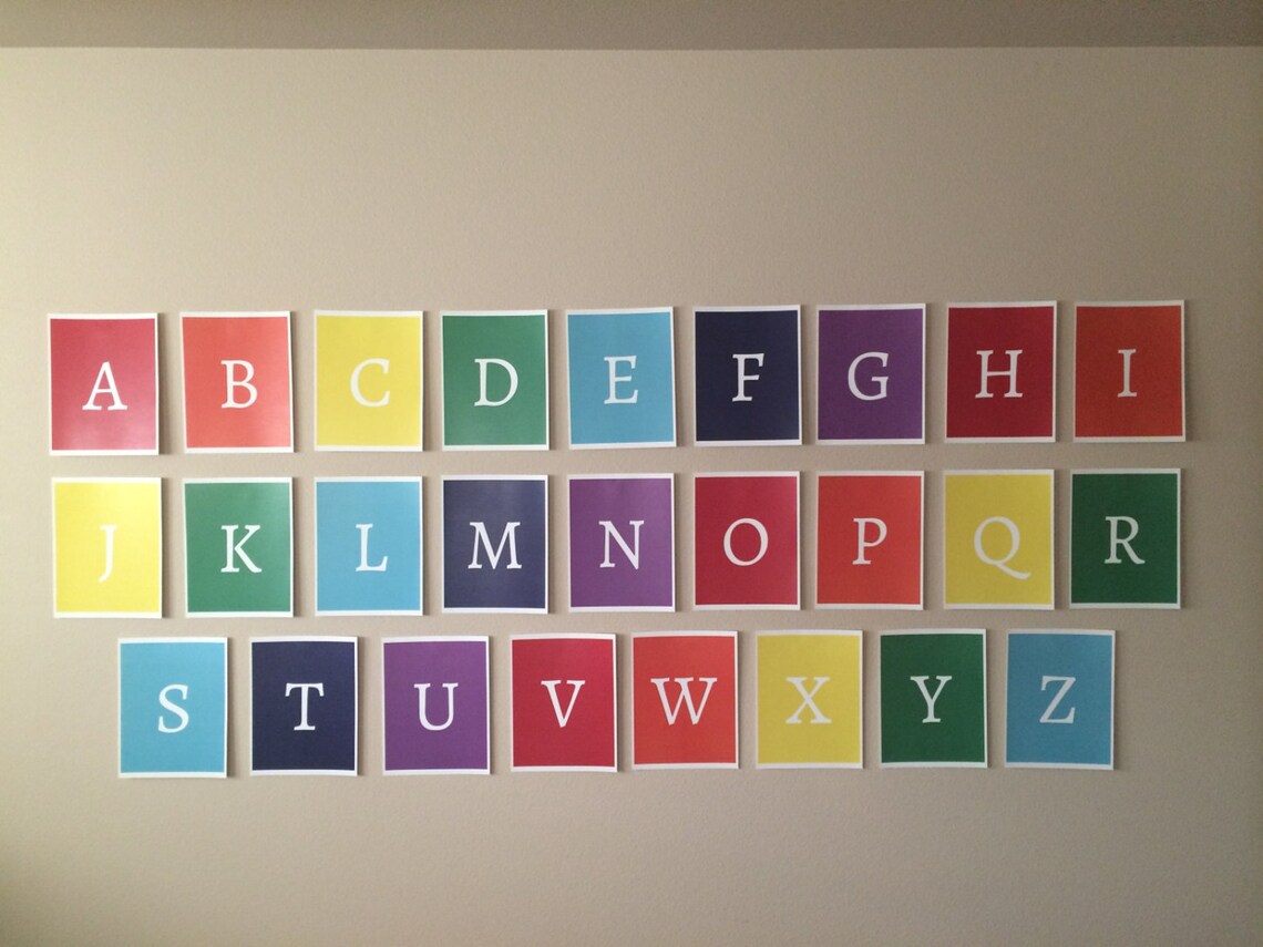 Colorful Alphabet Wall Printable **INSTANT DOWNLOAD** PDF File - 26 ...