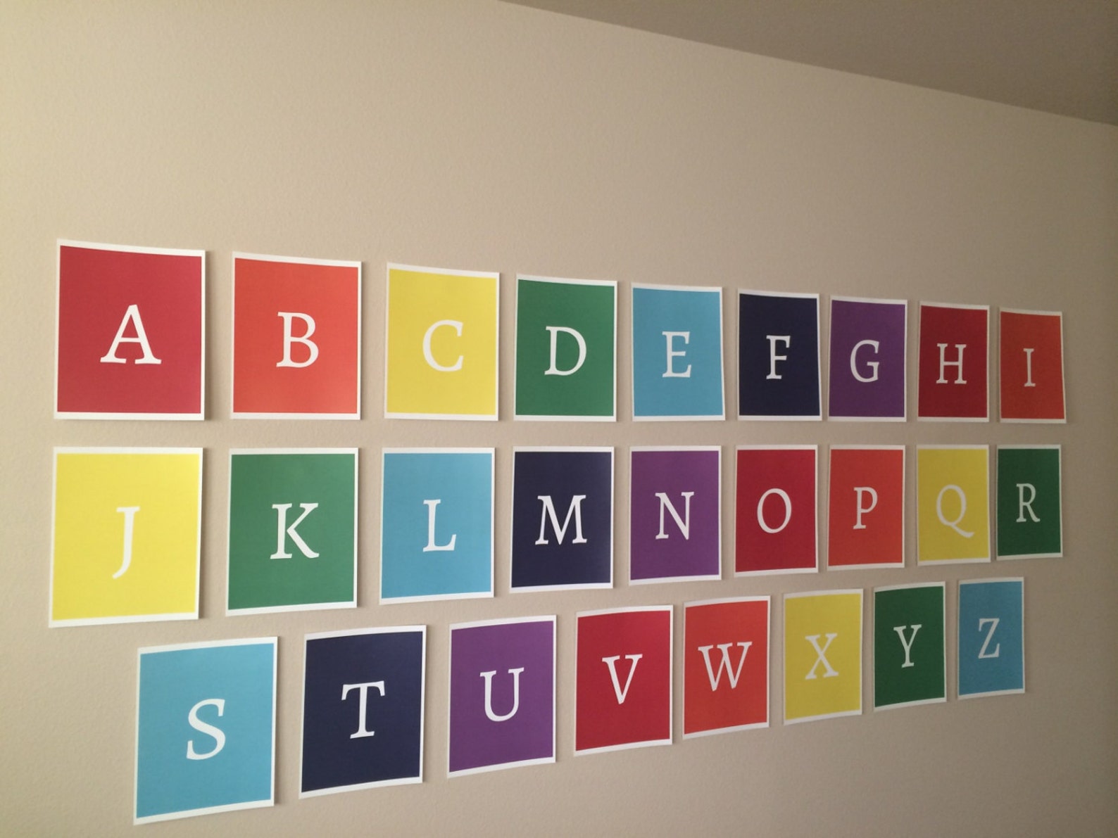 Colorful Alphabet Wall Printable **INSTANT DOWNLOAD** PDF File - 26 ...