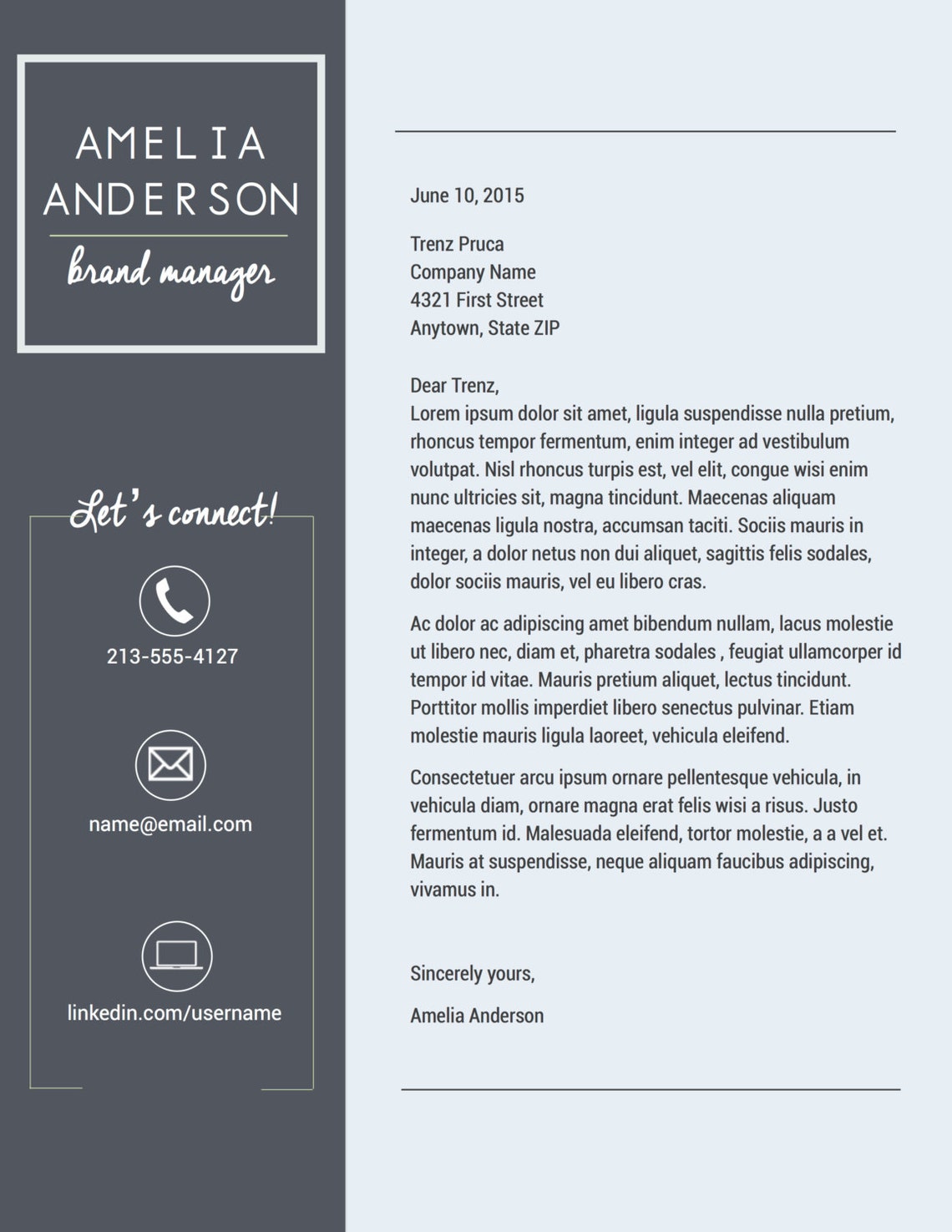 Resume Template the audrey Modern Resume Design Instant MS Word ...