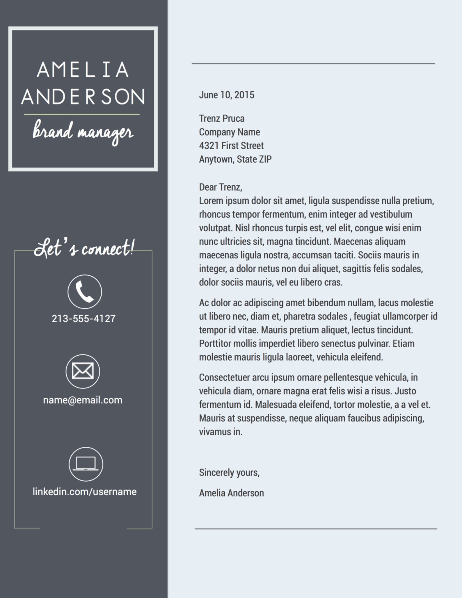Resume Template | the "audrey" | Modern Resume Design | Instant MS Word ...