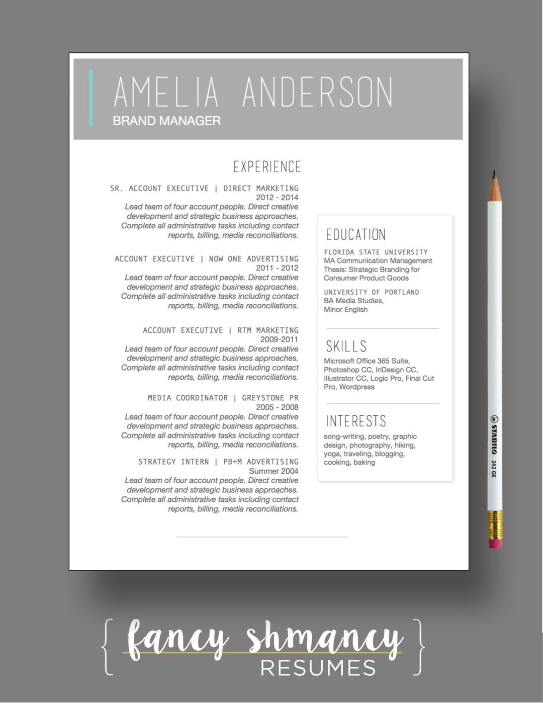Resume Template the laura Modern Resume - Etsy