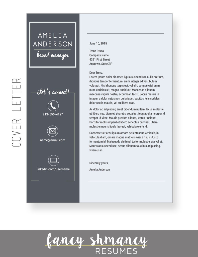 Resume Template | the "audrey" | Modern Resume Design | Instant MS Word ...