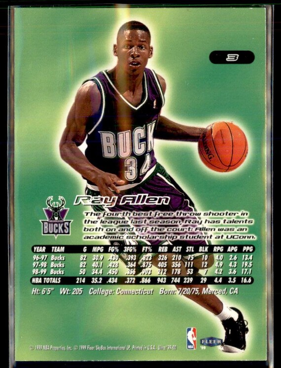 Ray Allen 1999 Bowman's Best Basketball Card #40 Memorabilia Art ...