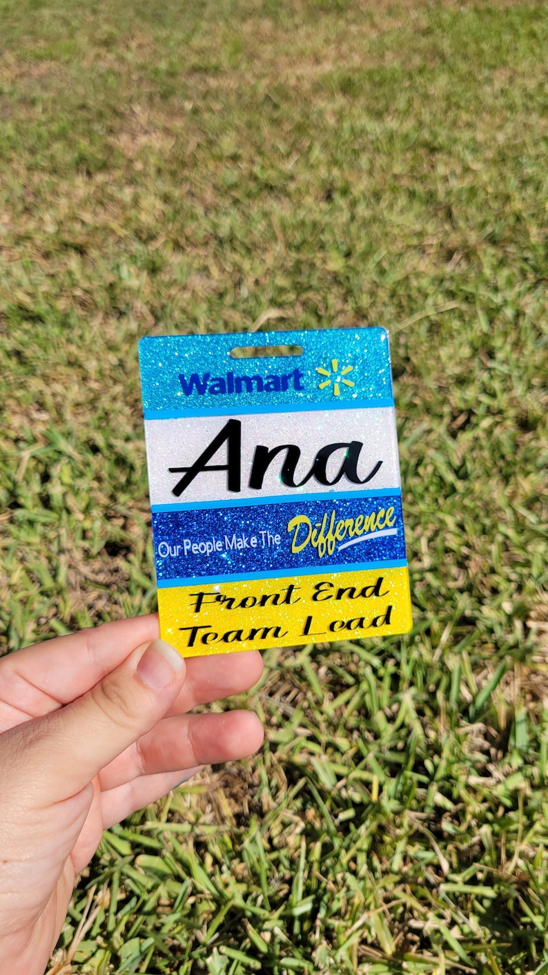 Walmart Glitter Name Badge Tag - Personalized Store Tag - Etsy