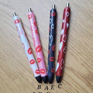Valentine Glitter Pen Valentine Heart Lips - Etsy