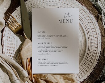 5x7 Menu Template - Etsy