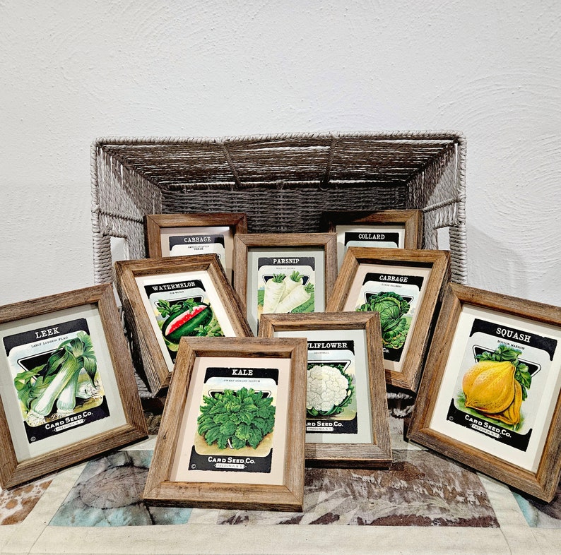 Rustic Kitchen Decor - Framed Vintage Seed Packets - Fruit and ...