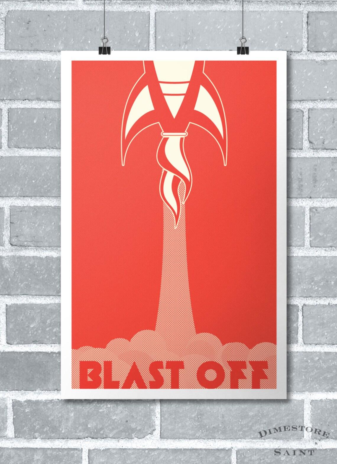 Retro Rocket Spaceship Art Print Boys Room Decor Vintage - Etsy