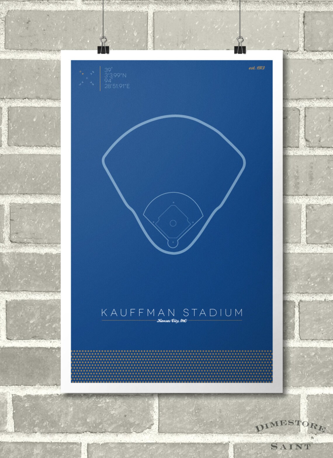 Kansas City Royals Kauffman Stadium Infield 11" X 17" Minimal Print ...