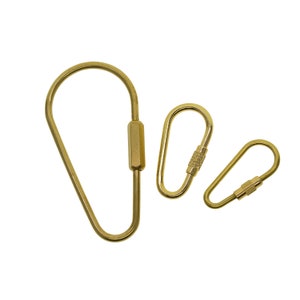 Assorted Sizes Hand Made Solid Raw Brass Wire Oval Pearl Drop Screw ...