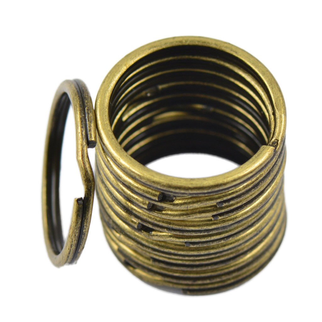 18mm Silver / Vintage Bronze Round Key chain Spare Split Key | Etsy