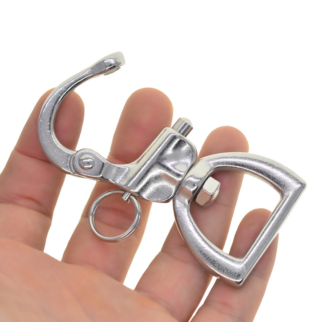 304 Stainless Steel Sweden Swivel Snap Pull Lock Carabiner Swivel D ...