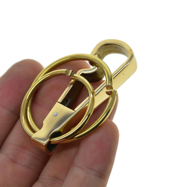 Solid Brass easy open spring Snap Hook Luxury business | Etsy