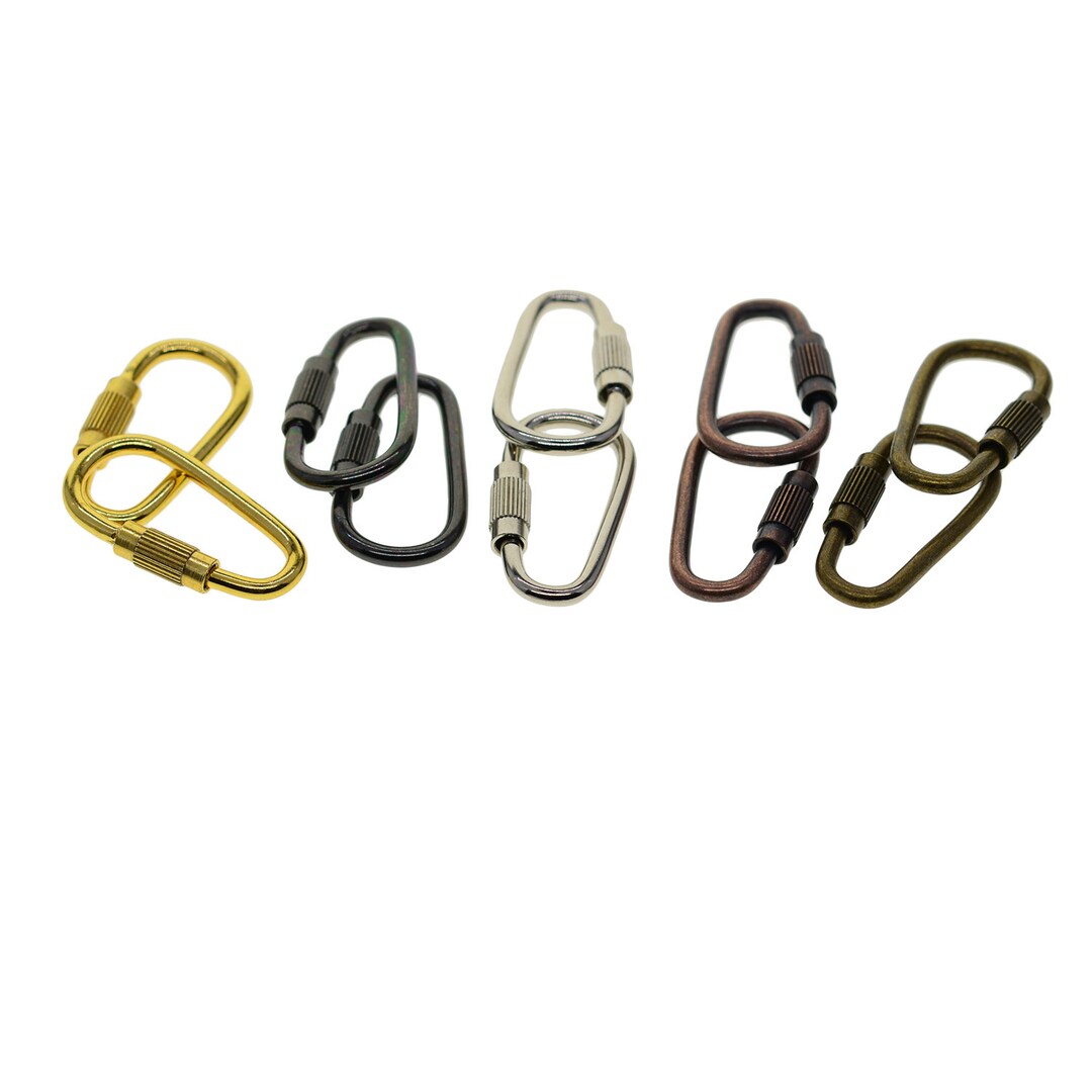 1.1inch Small Steel Waterdrop Screw Lock Carabiner Keychains Clasp ...