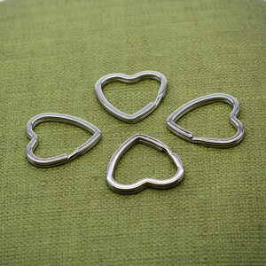 32mm Heart Split Keyring Solid Steel Flat Split Key Rings - Etsy