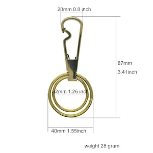 Solid Brass Easy Open Spring Snap Hook Luxury Business Keychains Key ...