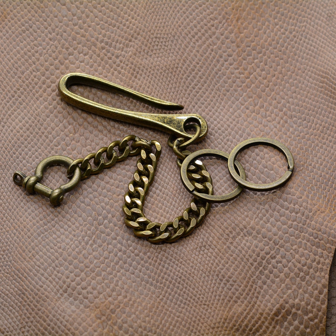 Punk Motor Biker Bronze Japanese Fish Hook Shackle Wallet Keychains ...