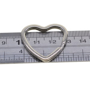 32mm Heart Split Keyring Solid Steel Flat Split Key Rings - Etsy