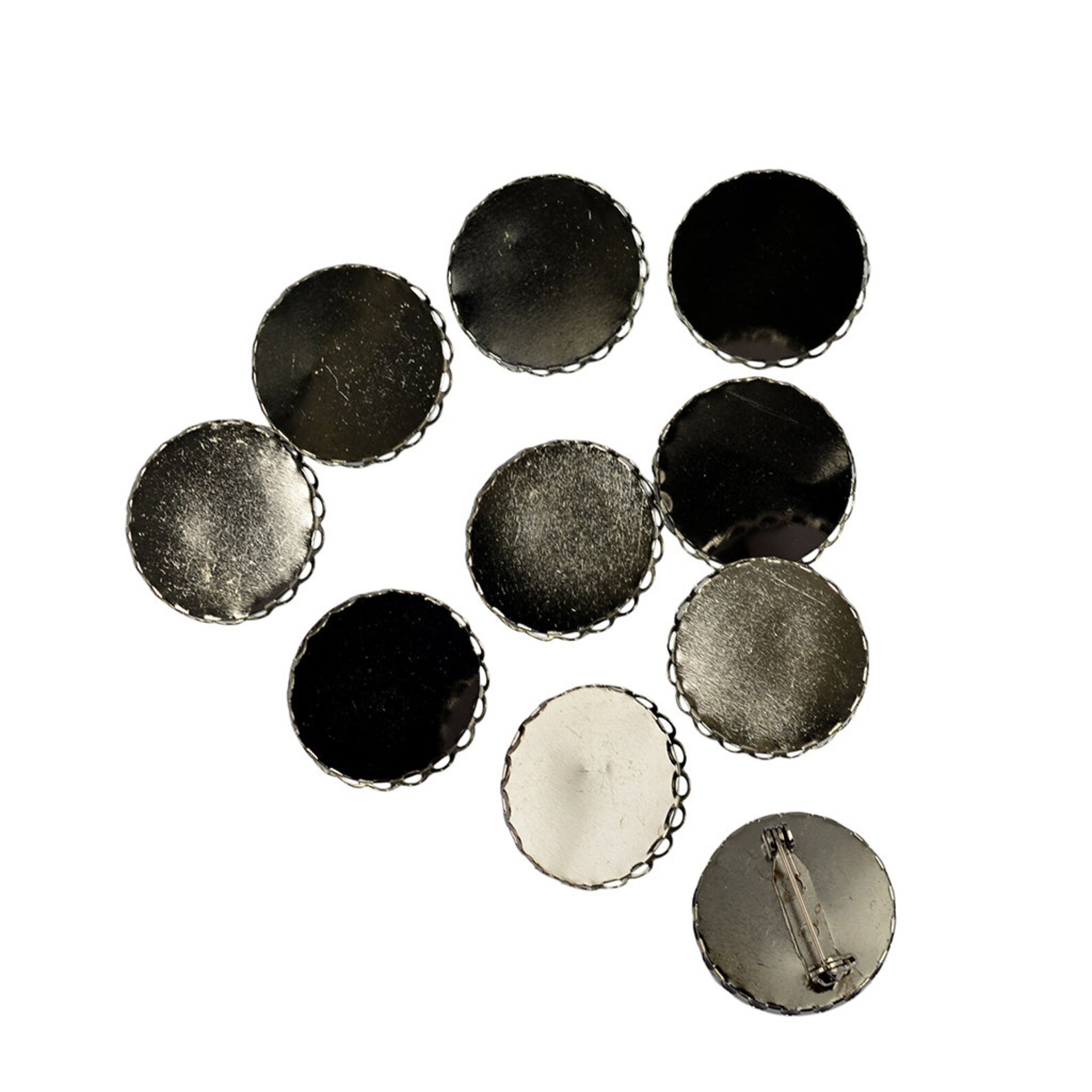 10 pcs Safety lapel Pin 20mm/25mm Blank Filigree Flower Round | Etsy