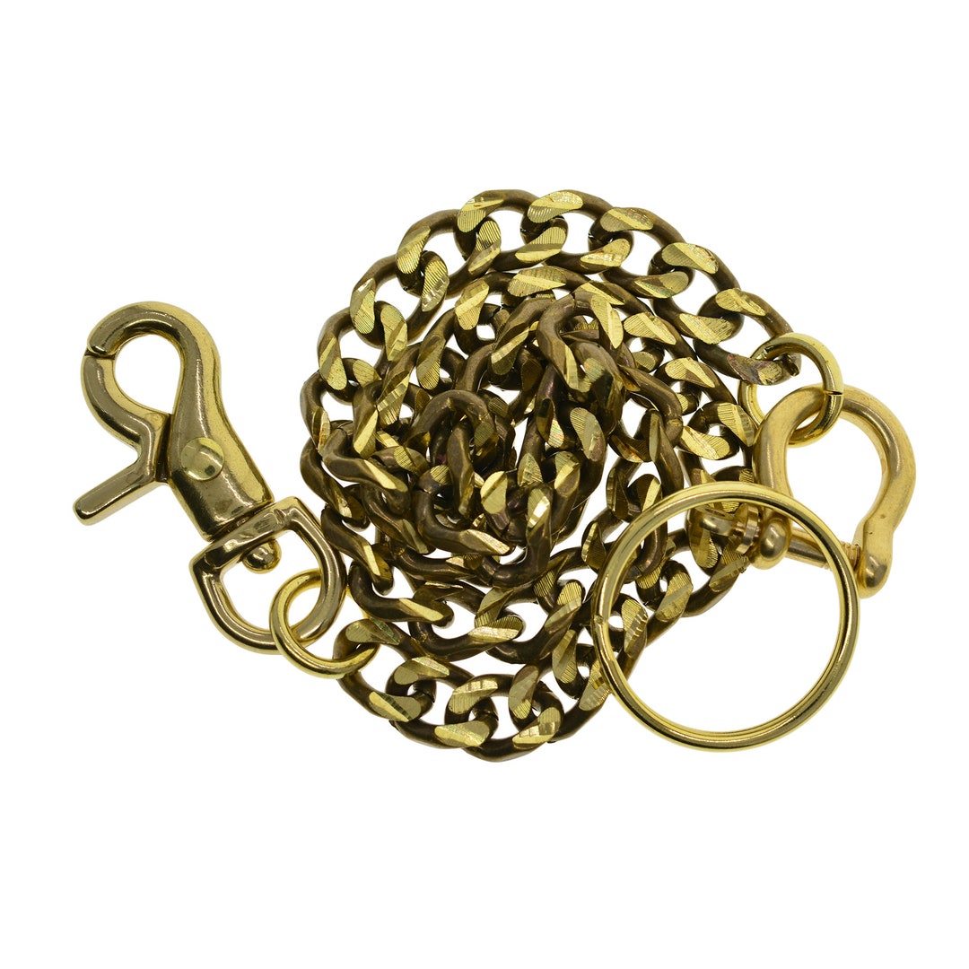 Antique Brass Chunky Hip Hop Carved Twist Flat Cuban Wallet Jean ...