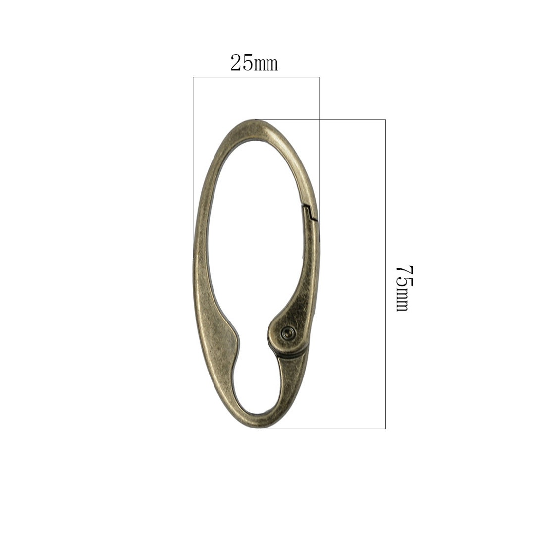 Fashion Men Business Vintage Silver Alloy Oval Spring Snap - Etsy