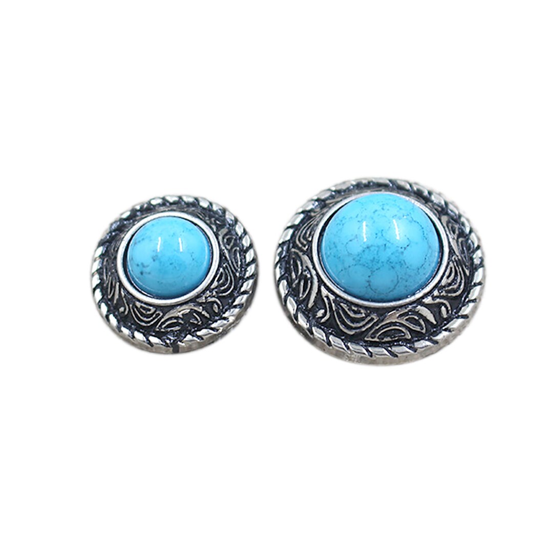 Synthetic Resin Blue Turquoise Victoria Classic Pattern Alloy Coin ...