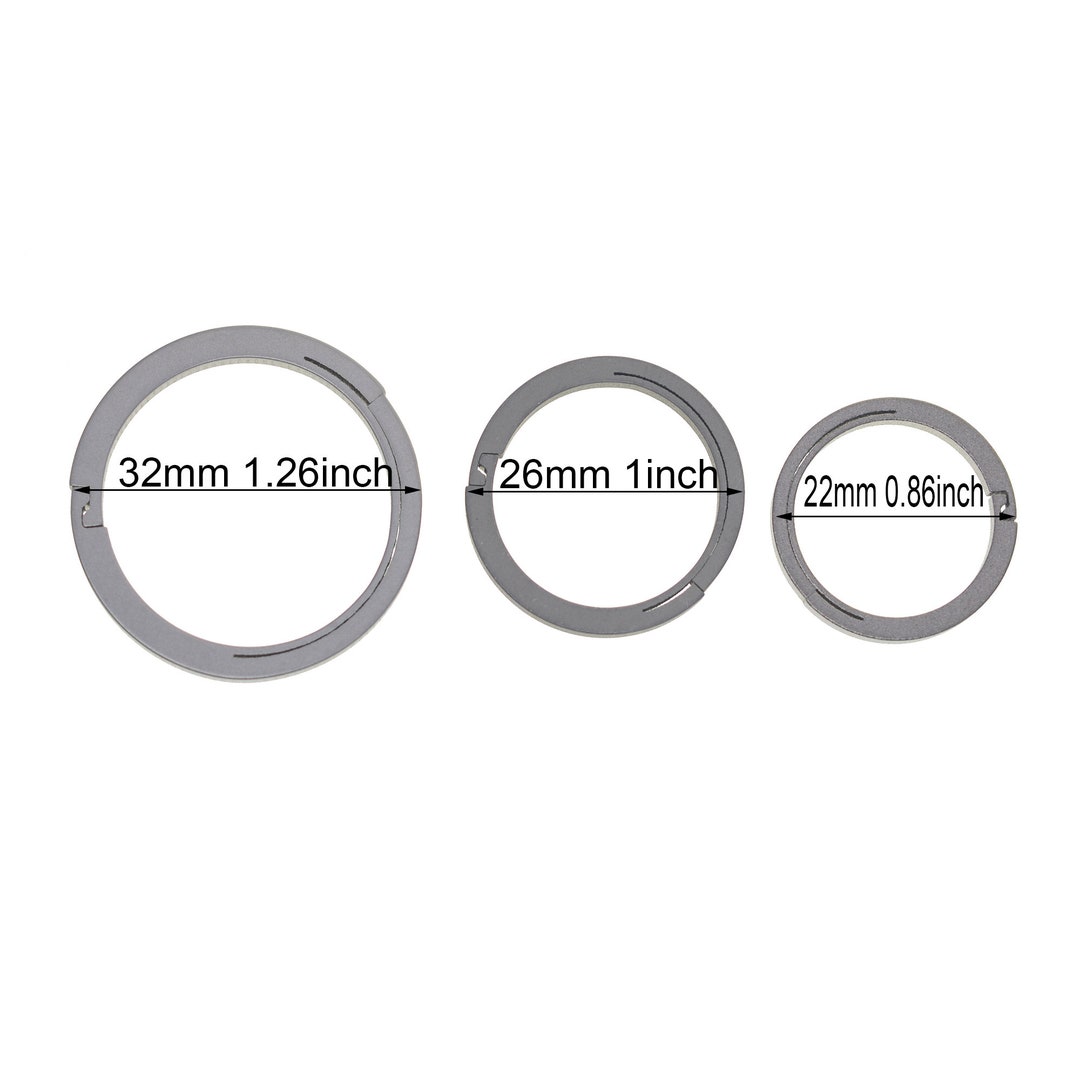 22mm 26mm 32mm 3 Sizes Small TC4 Ti Keychain Solid Titanium Round ...