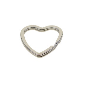 32mm Heart Split Keyring Solid Steel Flat Split Key Rings - Etsy