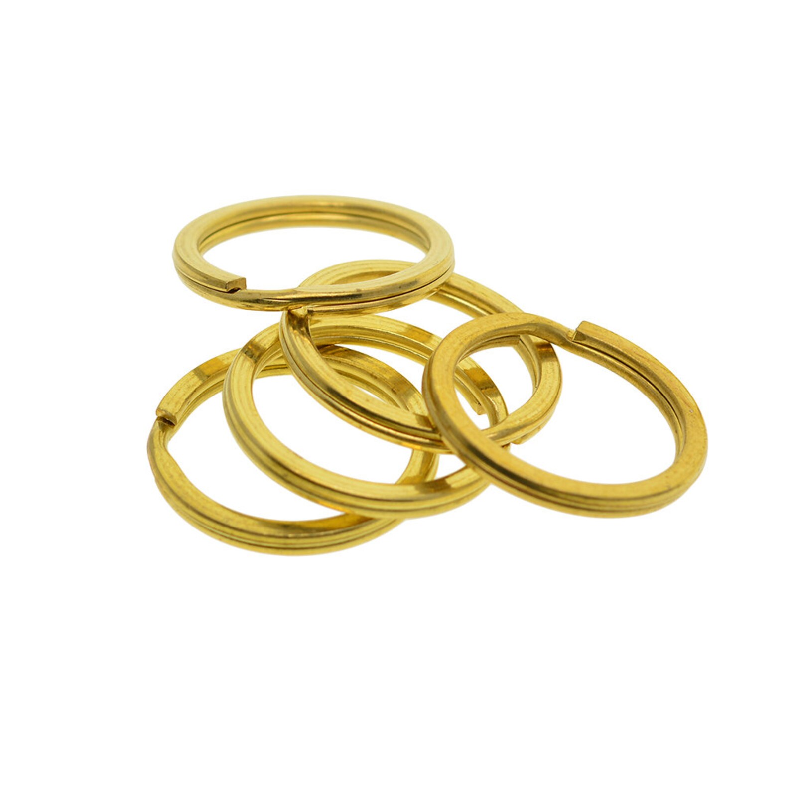 35 Mm /25mm/20mm/15mm Fine Brass Round FLAT Split Key Rings - Etsy