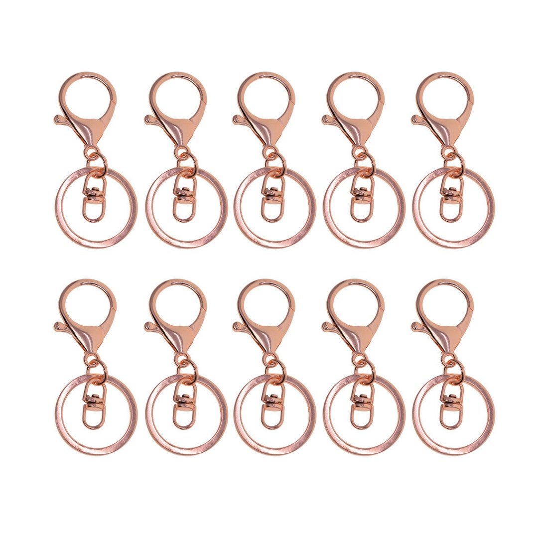 10 Pcs Split Keyring Wtih Large Lobster Clasp Keyring Keychain for DIY ...