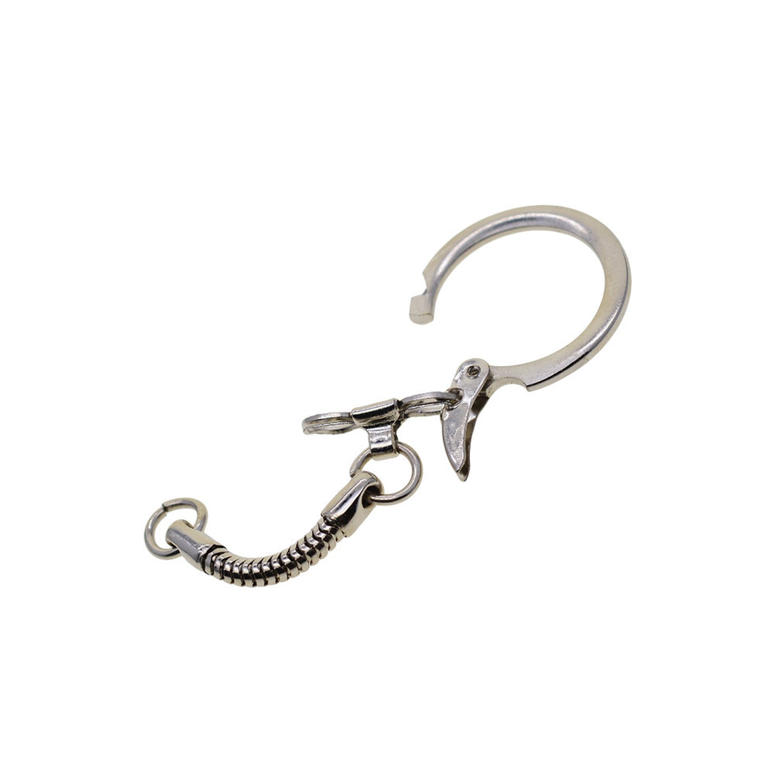 Steel D Snap Lock Key Clasp Carabiner With Brass Snake Chains - Etsy