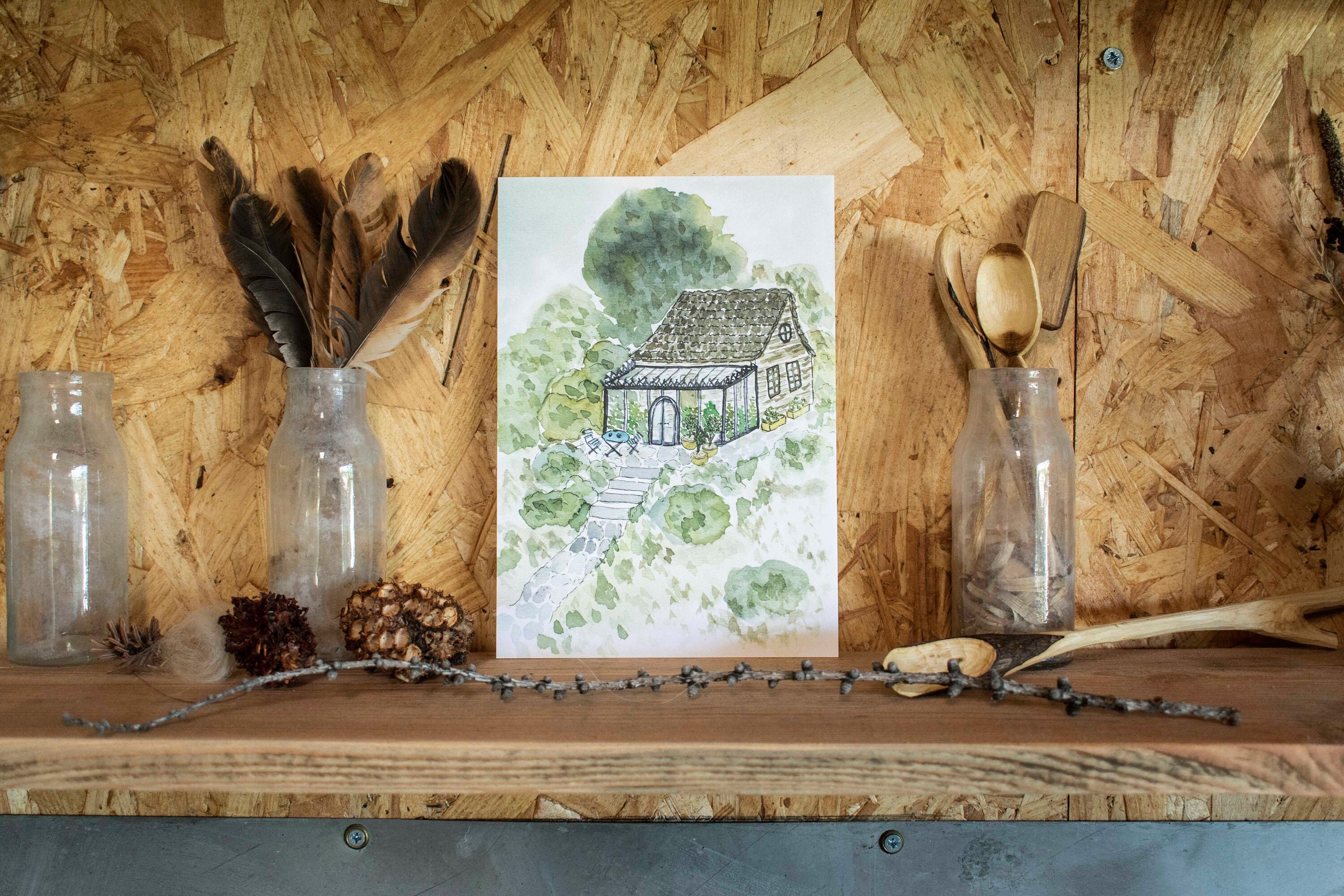 A5 Reproduction log House - Etsy