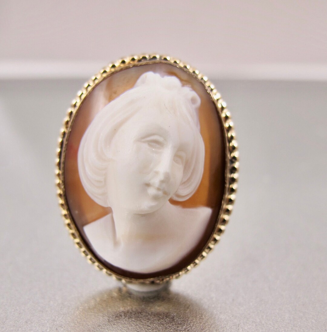 Vintage Fernando Ronci Cameo Brooch Pendant: 1940s Italian Carved ...
