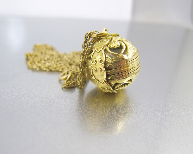 Antique Fold Out Ball Locket. Antique 12K Gold Filled Lestage Ornate ...