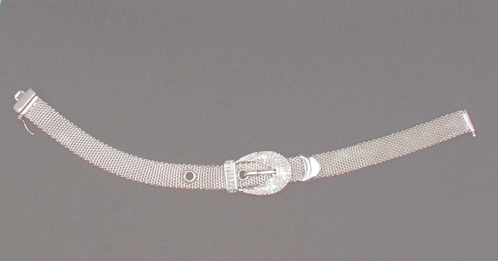 Diamond Mesh Buckle Bracelet. Vintage Sterling Pave Diamond | Etsy