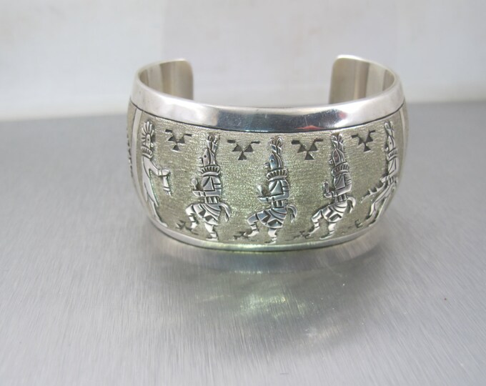 Michael Tahe Cuff Bracelet, Native American Navajo Jewelry, Medicine ...