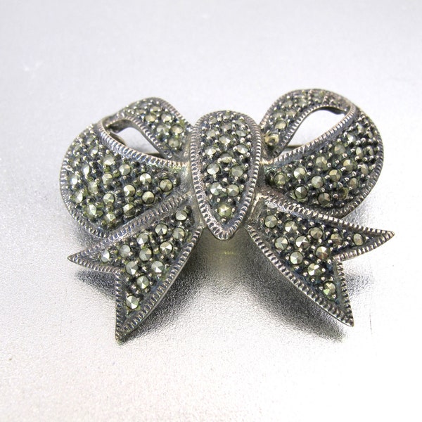 Marcasite Bow Brooch - Etsy