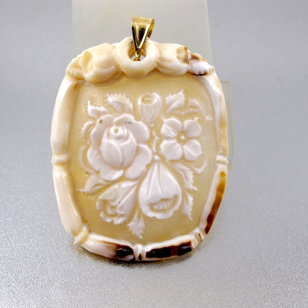 Flower Cameo Pendant - Etsy