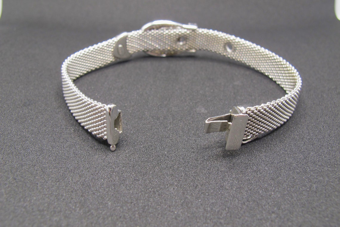 Diamond Mesh Buckle Bracelet. Vintage Sterling Pave Diamond - Etsy