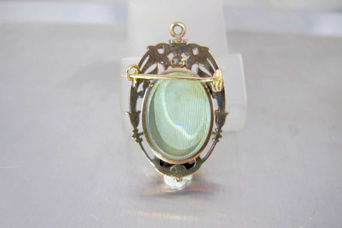 French 18K Enamel Rock Crystal Locket. Antique Egyptian - Etsy