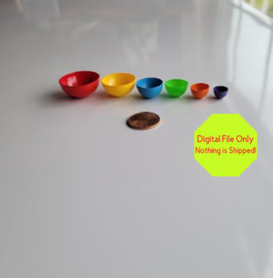 STL File, 3D Printing, Dollhouse Miniatures, Mixing Bowls, Kitchen ...