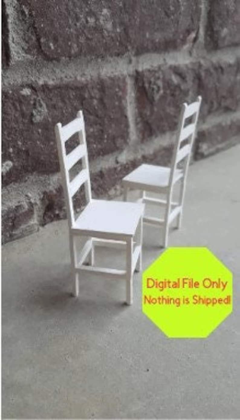 SVG, JPG, STL, Obj, File Only Dollhouse Miniature Farmhouse Chairs ...