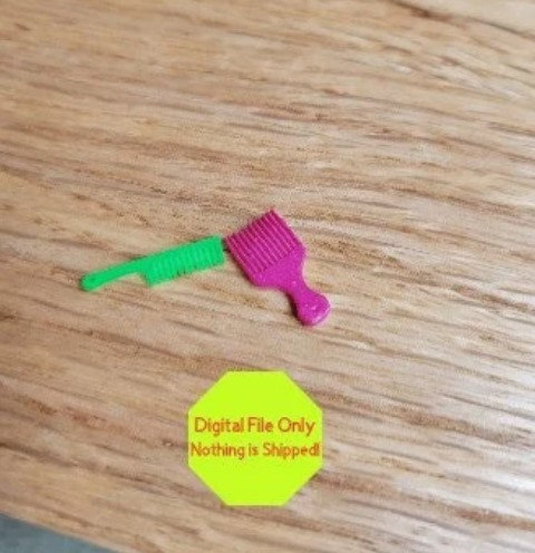 STL File ONLY Dollhouse Miniature Pick and Comb, 3D Printer, Brush ...