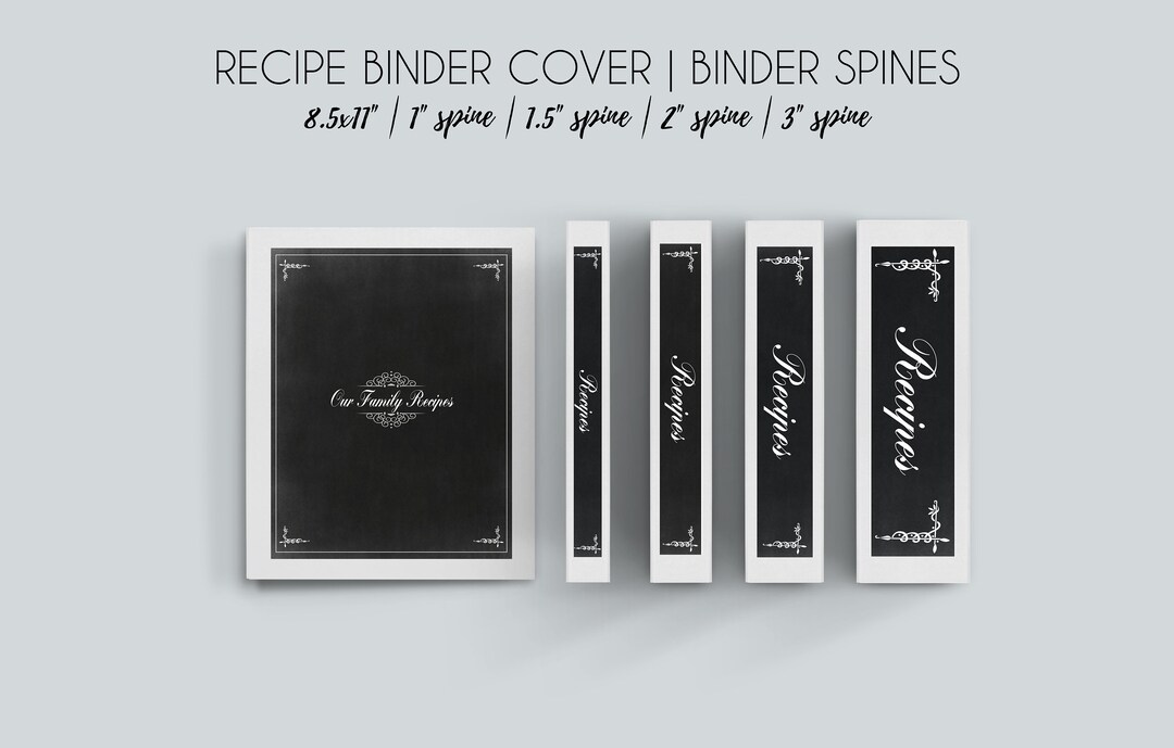 Chalkboard Recipe Binder Printable Kit, Editable DIY Recipe PDF Set ...