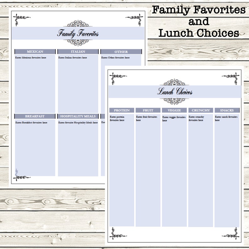 Chalkboard Recipe Binder Printable Kit Editable DIY Recipe | Etsy