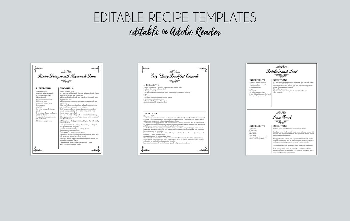 Editable Chalkboard Recipe Binder & Cookbook Template | Printable PDF ...